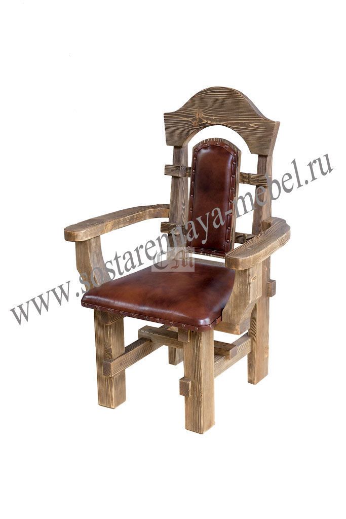 Кресло из массива дерева от производителя | Купить состаренное кресло